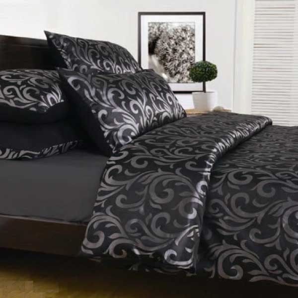 Hutton Black Quilt Cover Set by Accessorize – Cottonbox Pty Ltd