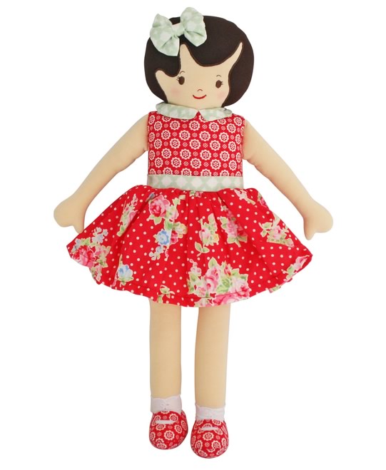 Violet Doll Red Floral by Alimrose – Cottonbox Pty Ltd
