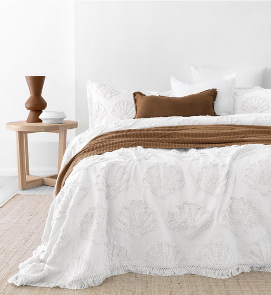 Hydra White Coverlet Set by Bambury – Cottonbox Pty Ltd