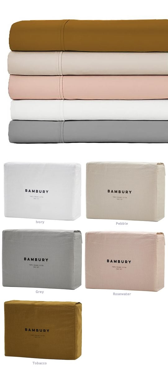 Temple Organic Cotton Sheet Set by Bambury – Cottonbox Pty Ltd