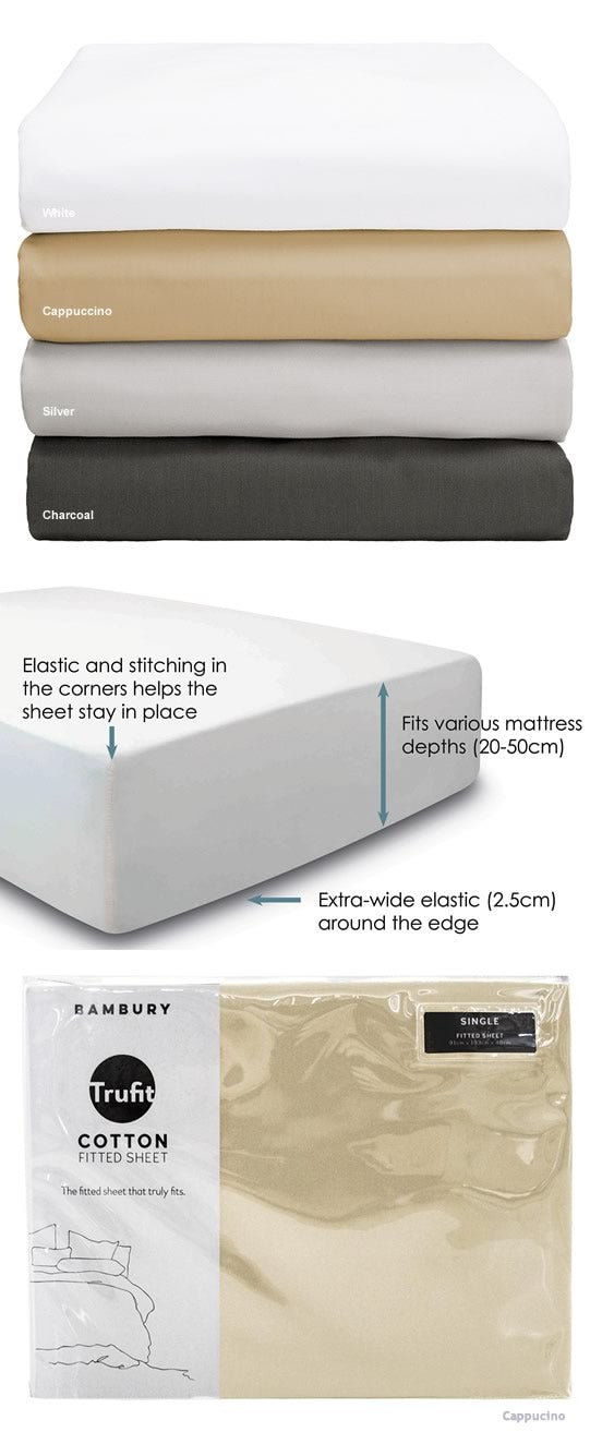 Tru Fit Fitted Sheet by Bambury – Cottonbox Pty Ltd