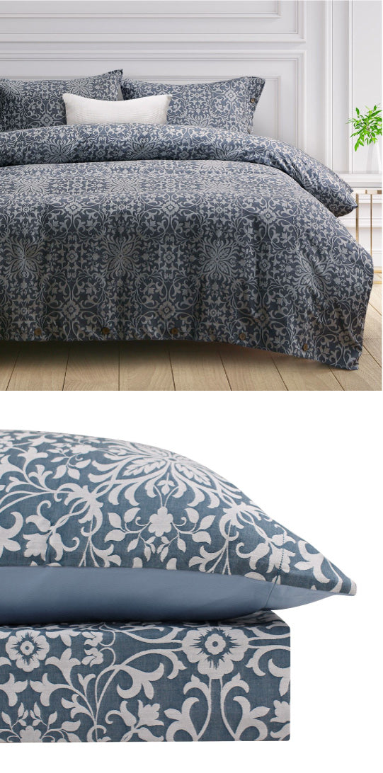 Morocco Blue Quilt Cover Set by Bas Phillips – Cottonbox Pty Ltd