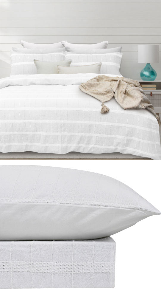 Mosman White Quilt Cover Set by Bas Phillips – Cottonbox Pty Ltd
