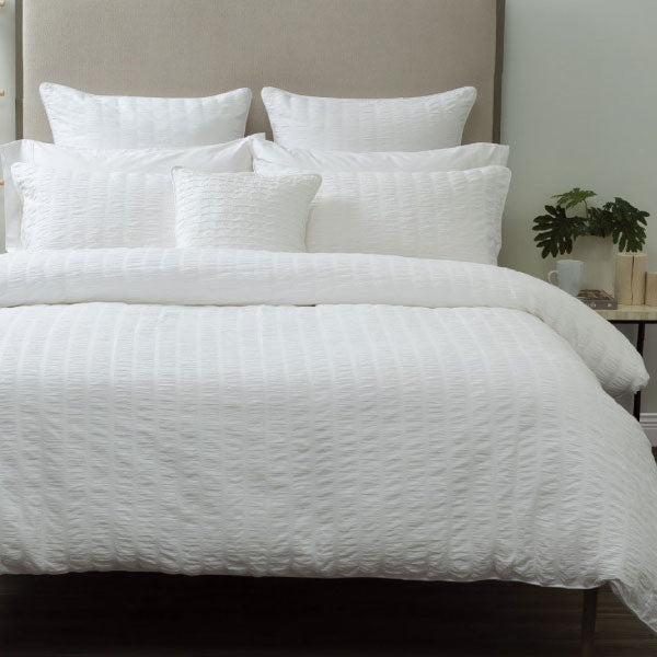 Saskia White Seersucker Quilt Cover Set by Bas Phillips – Cottonbox Pty Ltd