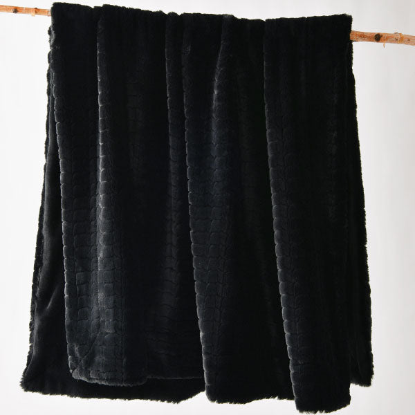 Tambar Faux Fur Black Throw by Bianca – Cottonbox Pty Ltd