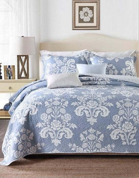 Corinthian Blue Coverlet Set by Linen & Thread – Cottonbox Pty Ltd