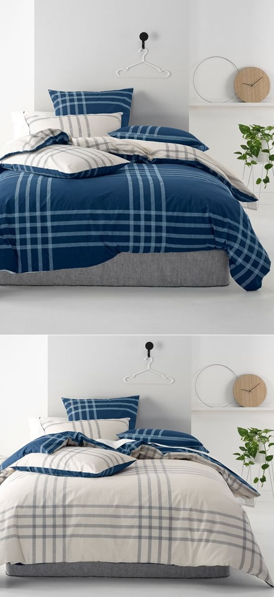 Cason Navy Quilt Cover Set by Deco – Cottonbox Pty Ltd