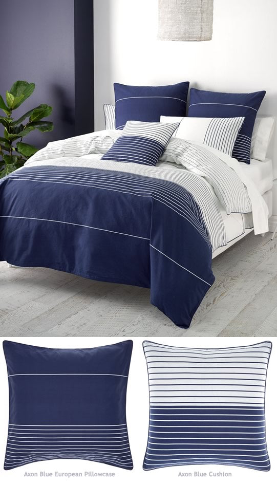 Axon Blue Quilt Cover Set by Deco – Cottonbox Pty Ltd