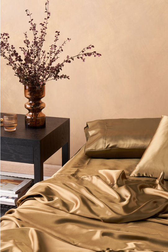 Satin Bronze Sheet Set by Deco – Cottonbox Pty Ltd