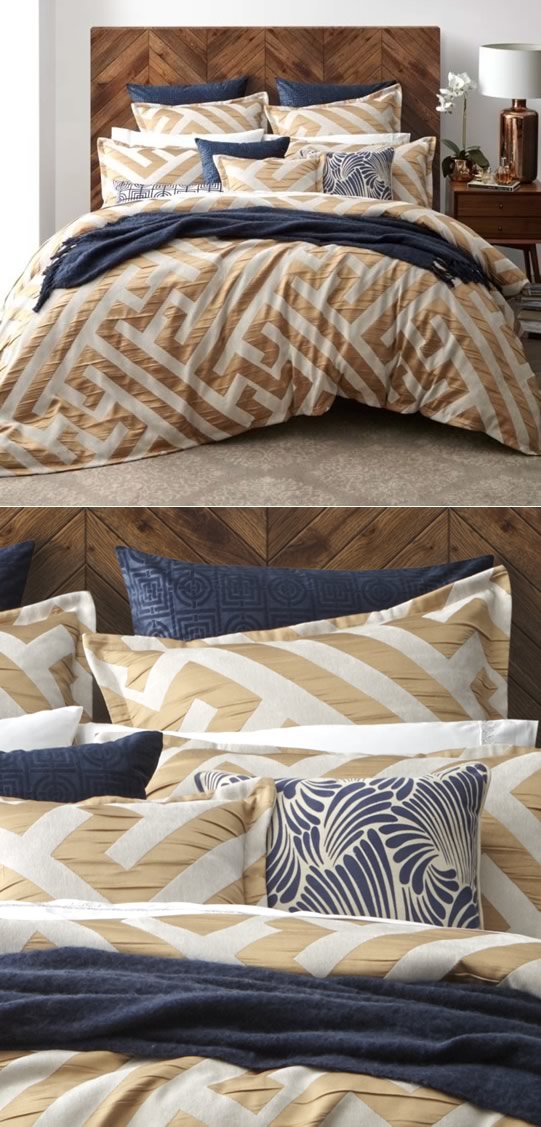Chinese Key Gold Quilt Cover Set by Florence Broadhurst – Cottonbox Pty Ltd