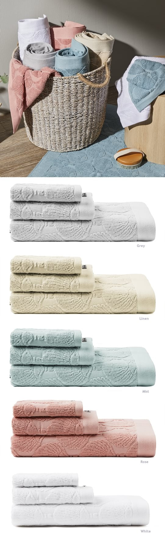 Ikeda Terry Jacquard Towels by Florence Broadhurst – Cottonbox Pty Ltd