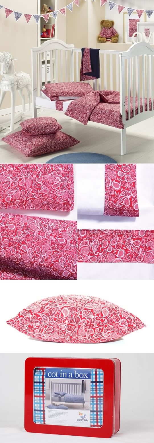 Paisley Red Cot Quilt Cover Set (90 x 120cm) by Gypsy Kids – Cottonbox ...
