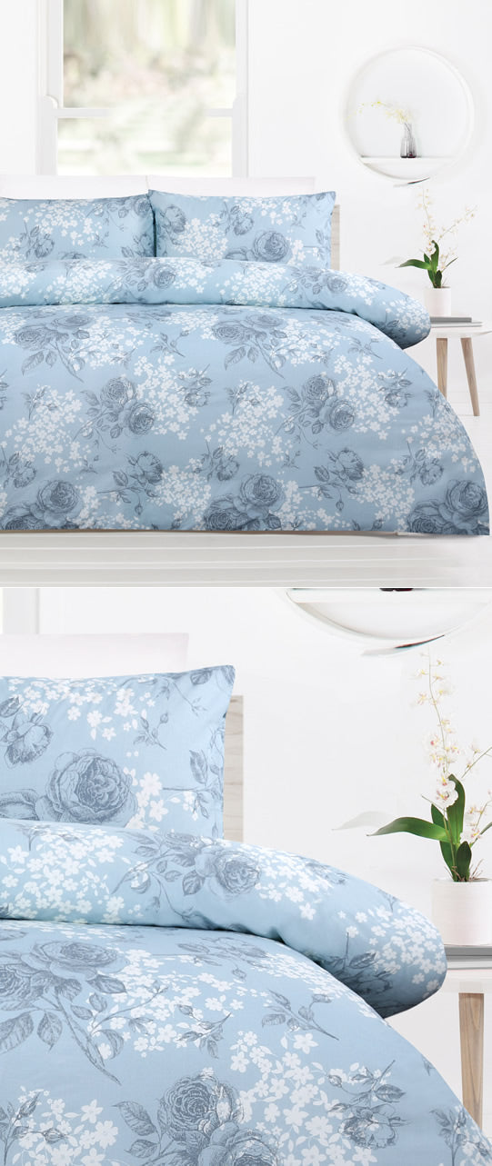 Chantelle Blue Quilt Cover Set by Accessorize – Cottonbox Pty Ltd