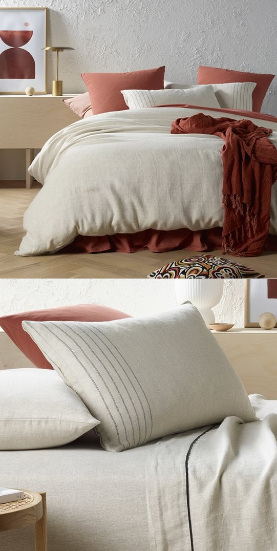 Sentosa Linen Natural Quilt Cover Set by Accessorize – Cottonbox Pty Ltd