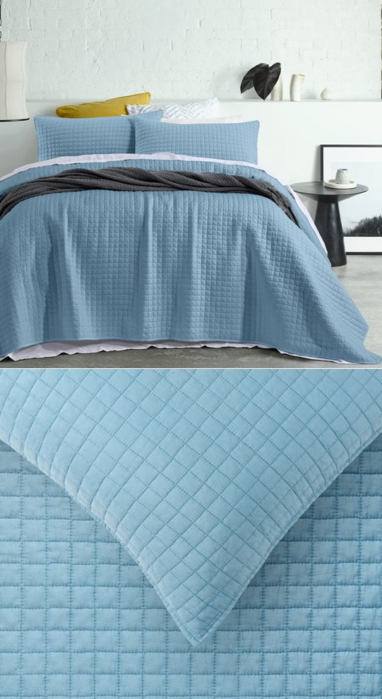 Zane Blue Coverlet Set by Accessorize – Cottonbox Pty Ltd