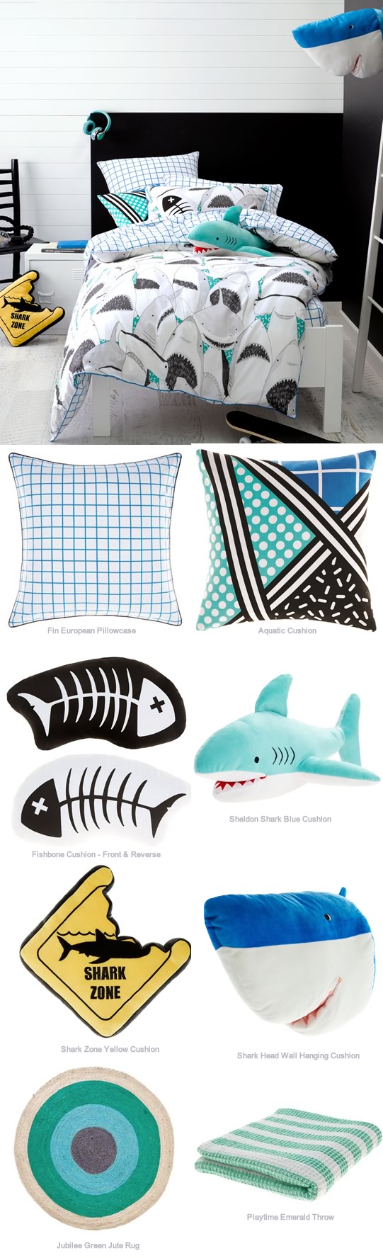 Fin Quilt Cover Set by Hiccups – Cottonbox Pty Ltd