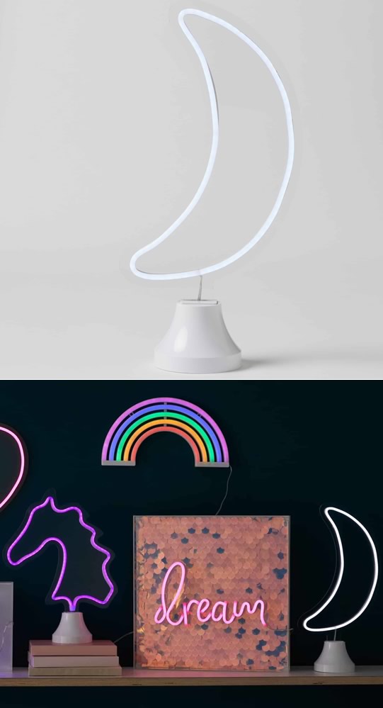 Moon LED Neon Light On Stand by Jiggle & Giggle – Cottonbox Pty Ltd