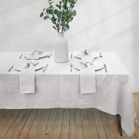 Linen White Table Linen by J Elliot – Cottonbox Pty Ltd