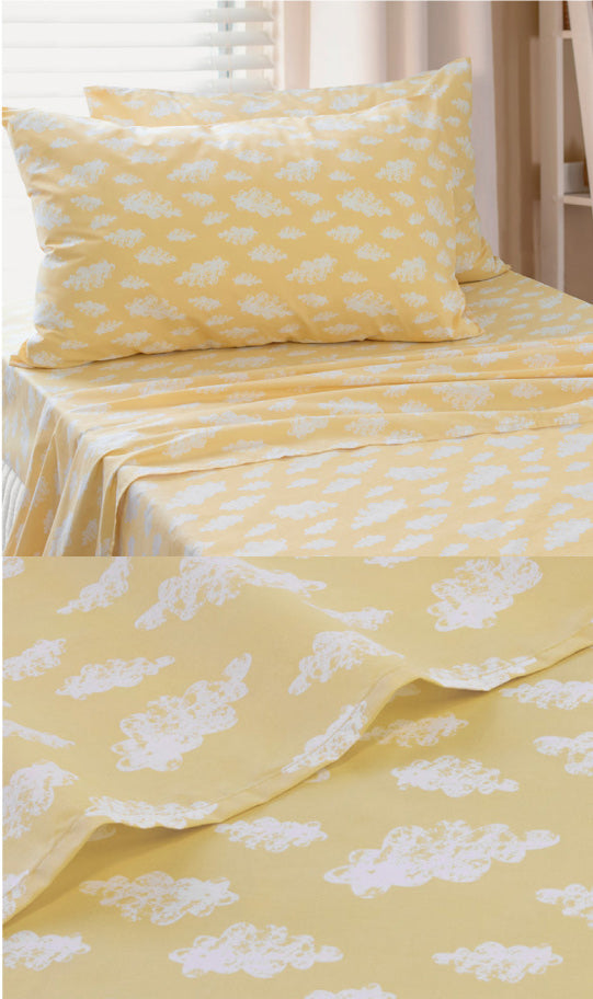 Clouds Yellow Sheet Set by Jelly Bean Kids – Cottonbox Pty Ltd