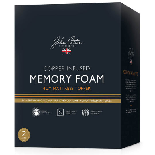 Copper Infused Memory Foam Mattress Topper by John Cotton – Cottonbox ...