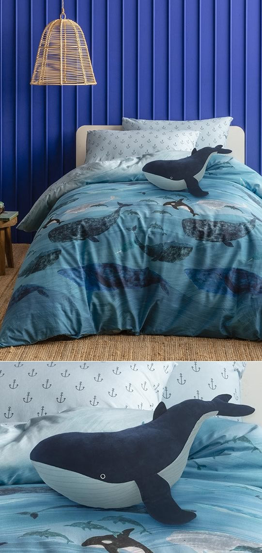 Whale Quilt Cover Set by Kas Kids – Cottonbox Pty Ltd