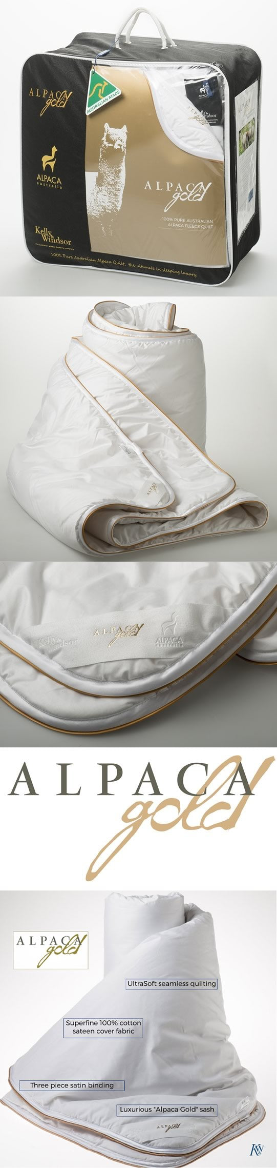Alpaca Gold Quilt by Kelly & Windsor – Cottonbox Pty Ltd