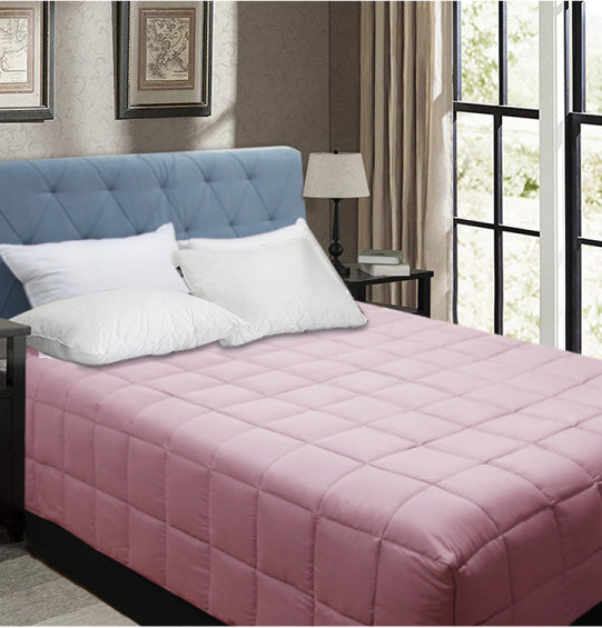 Bamboo Blend Box End Dusty Pink Quilt by Kingtex – Cottonbox Pty Ltd