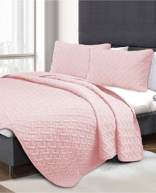 Chic Embossed Dusty Pink Coverlet Set by Kingtex – Cottonbox Pty Ltd
