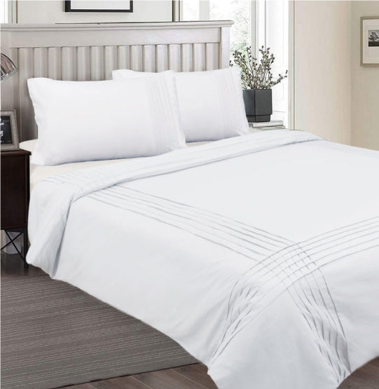 Classic Pintuck White Quilt Cover Set by Kingtex – Cottonbox Pty Ltd