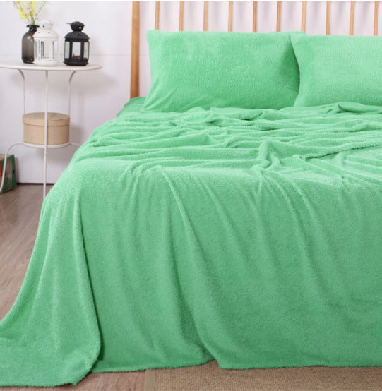 Teddy Fleece Aqua Sheet Set by Kingtex – Cottonbox Pty Ltd