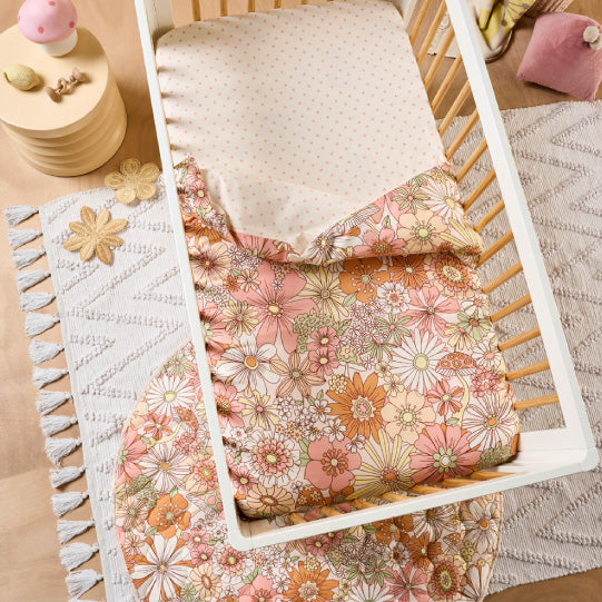 Flower Power Cot Coverlet (100 x 120cm) by Linen House Kids – Cottonbox ...