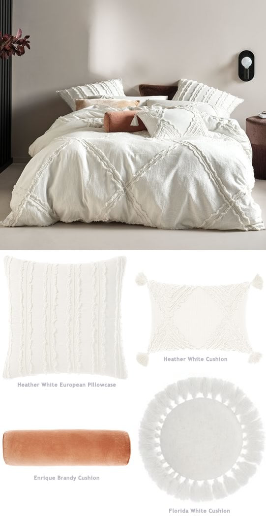 Heather White Quilt Cover Set by Linen House – Cottonbox Pty Ltd