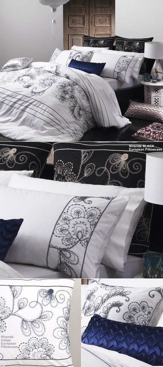 Miranda Indigo Quilt Cover Set by Logan & Mason – Cottonbox Pty Ltd