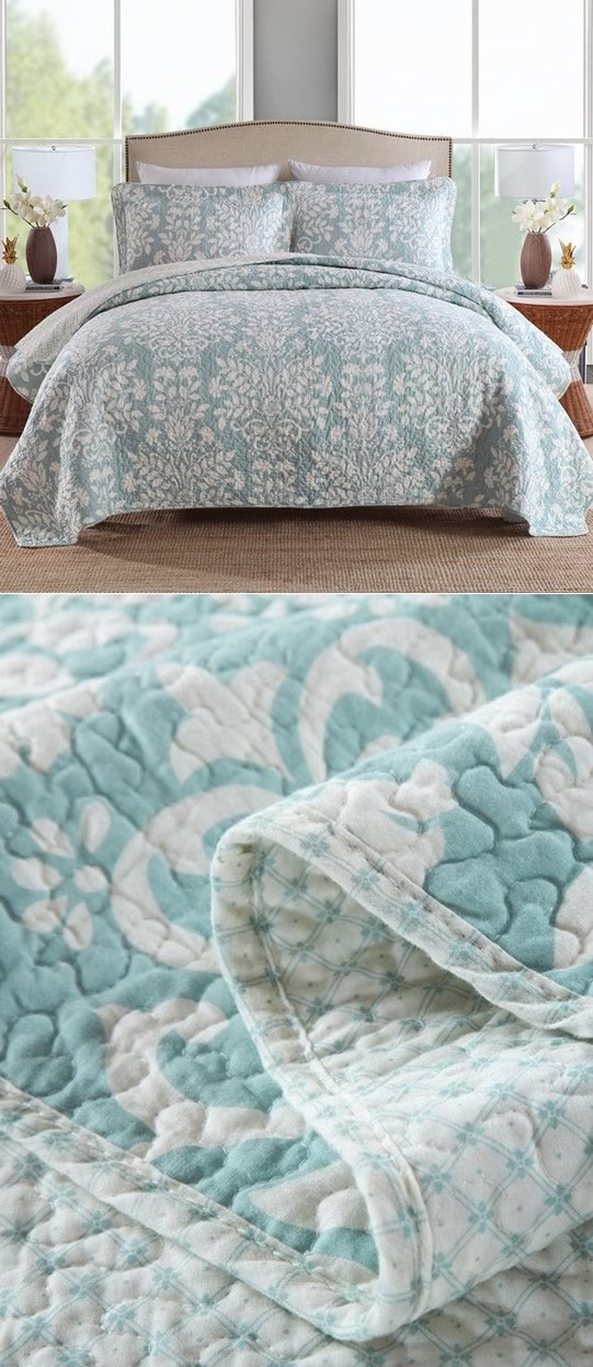 Vera Teal Coverlet Set by Linen & Thread – Cottonbox Pty Ltd