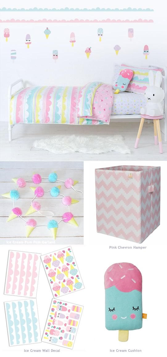 Ice Cream Wall Decal Set by Living Textiles – Cottonbox Pty Ltd