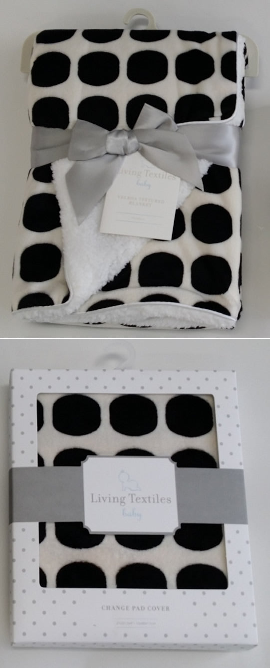 Black Mod Dot Velboa Blanket (75 x 100cm) by Living Textiles ...