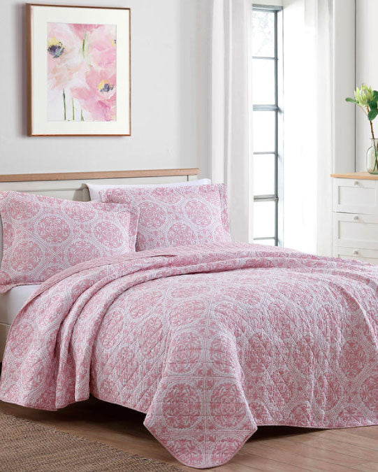 Ayla Dusted Rose Coverlet Set (220 x 240cm) by Laura Ashley – Cottonbox ...