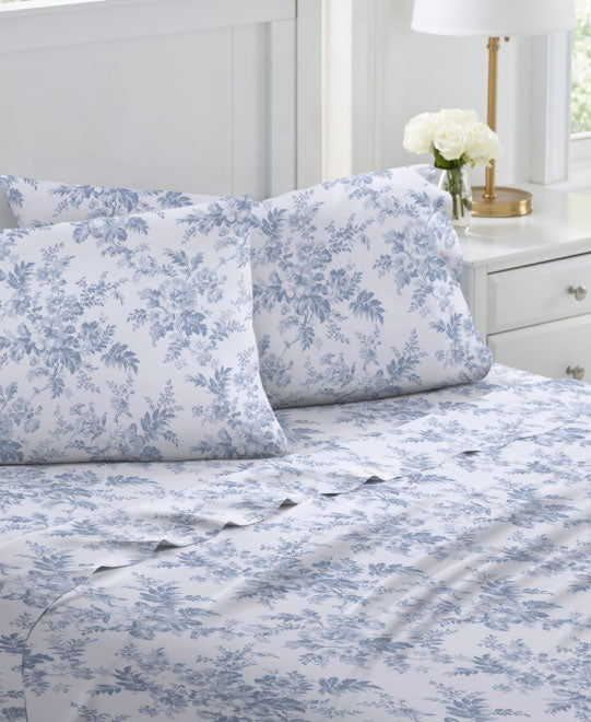 Vanessa Blue Flannel Sheet Set by Laura Ashley – Cottonbox Pty Ltd