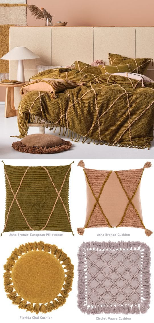 Asha Olive Quilt Cover Set by Linen House – Cottonbox Pty Ltd