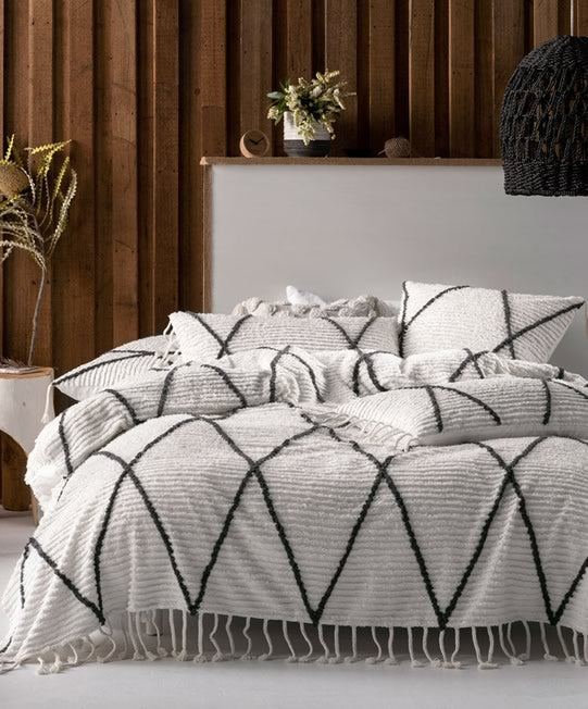 Asha Ivory Bed Cover Set (240 x 260cm) by Linen House – Cottonbox Pty Ltd
