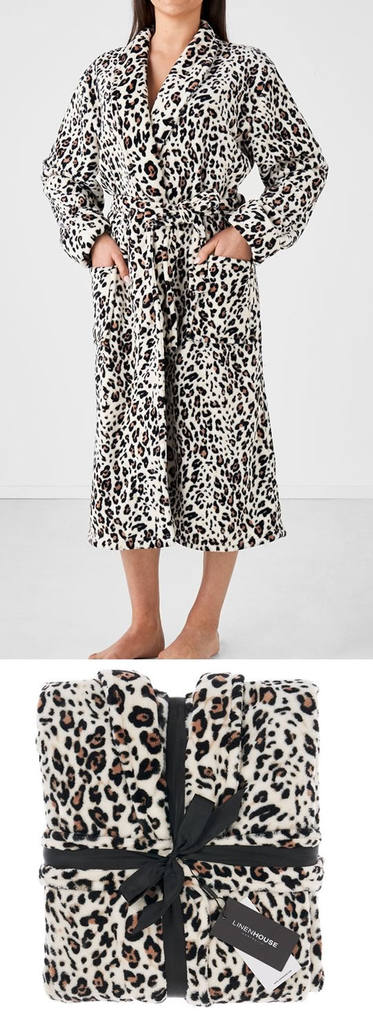Plush Leopard Bath Robes by Linen House – Cottonbox Pty Ltd