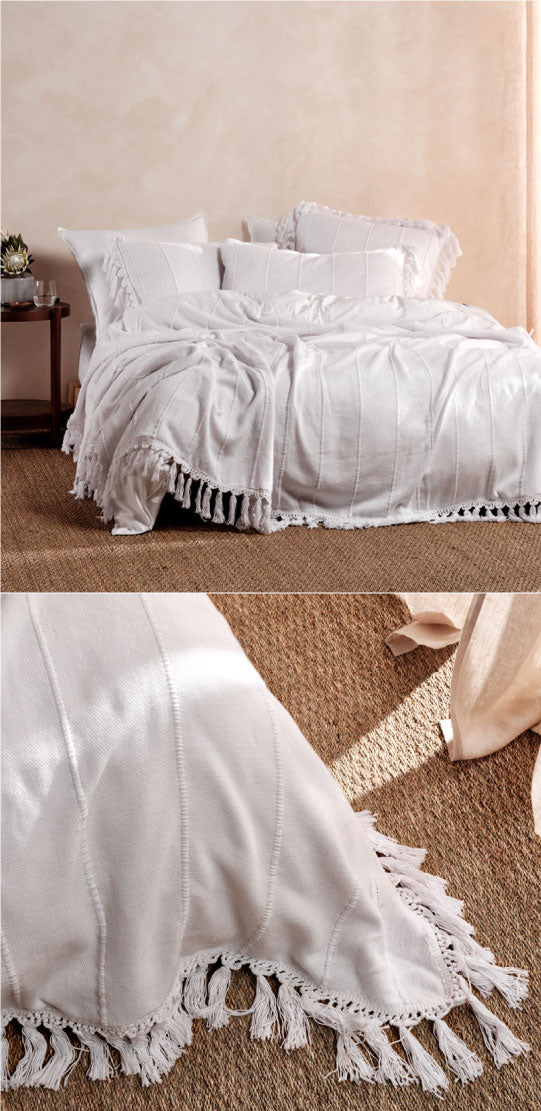 Brenda White Bed Cover (240 x 260cm) by Linen House – Cottonbox Pty Ltd
