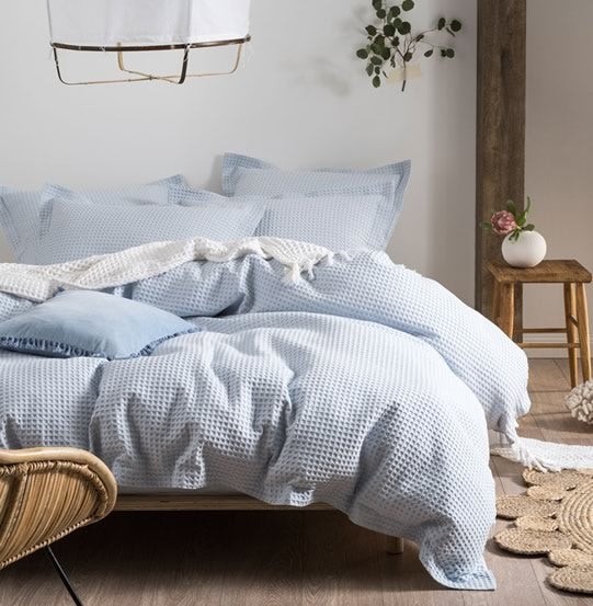 Deluxe Waffle Blue Quilt Cover Set by Linen House – Cottonbox Pty Ltd