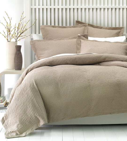 Deluxe Waffle Tan Quilt Cover Set by Linen House – Cottonbox Pty Ltd