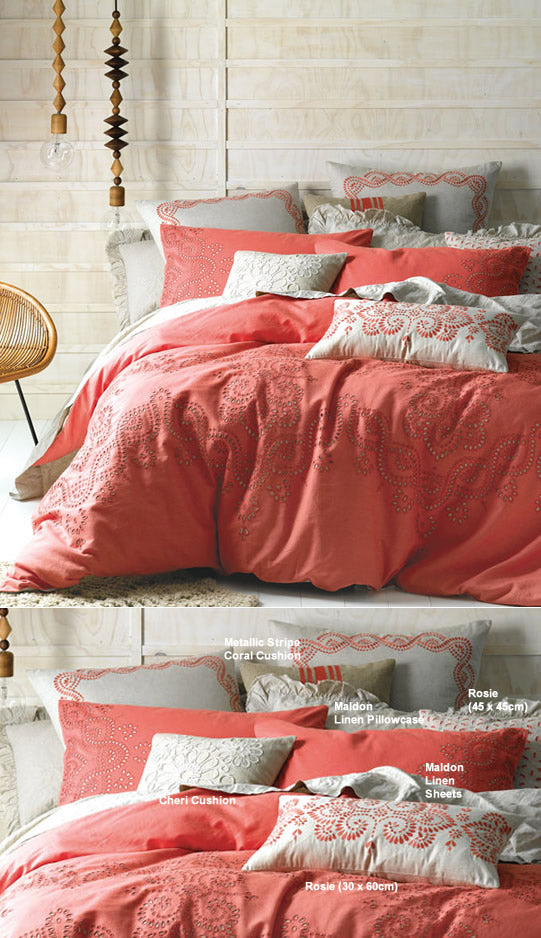 Rosie Coral by Linen House – Cottonbox Pty Ltd