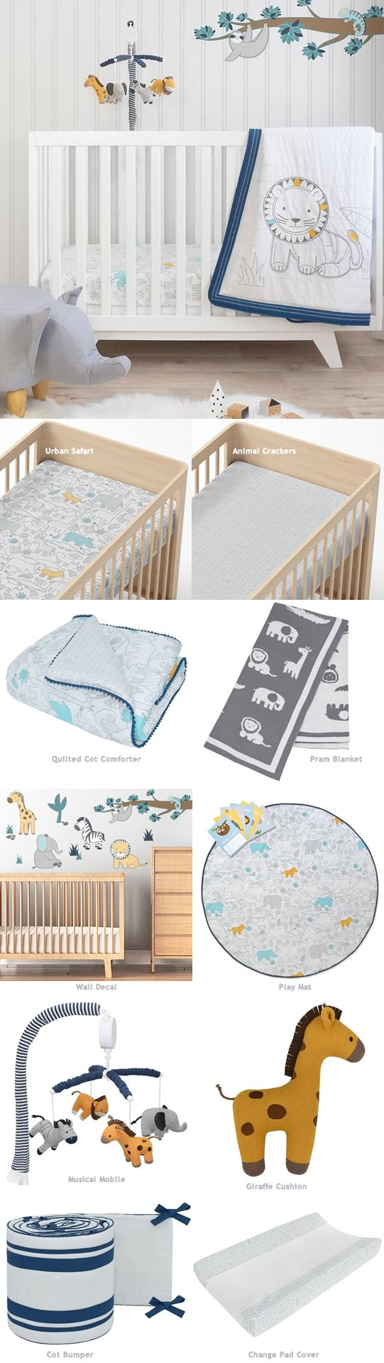 Urban Safari Giraffe Character Cushion by Living Textiles – Cottonbox ...