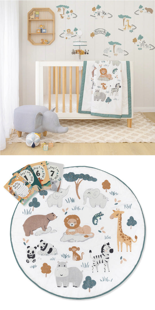 A Day At The Zoo Play Mat by Living Textiles – Cottonbox Pty Ltd