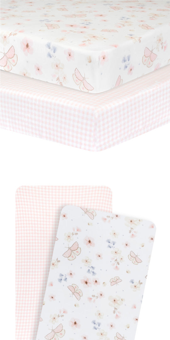 Butterfly Garden Fitted Sheet 2 PACK by Living Textiles – Cottonbox Pty Ltd