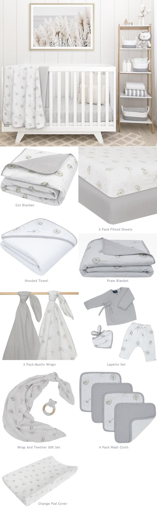 Organic Dandelion Baby Kimono Set by Living Textiles – Cottonbox Pty Ltd