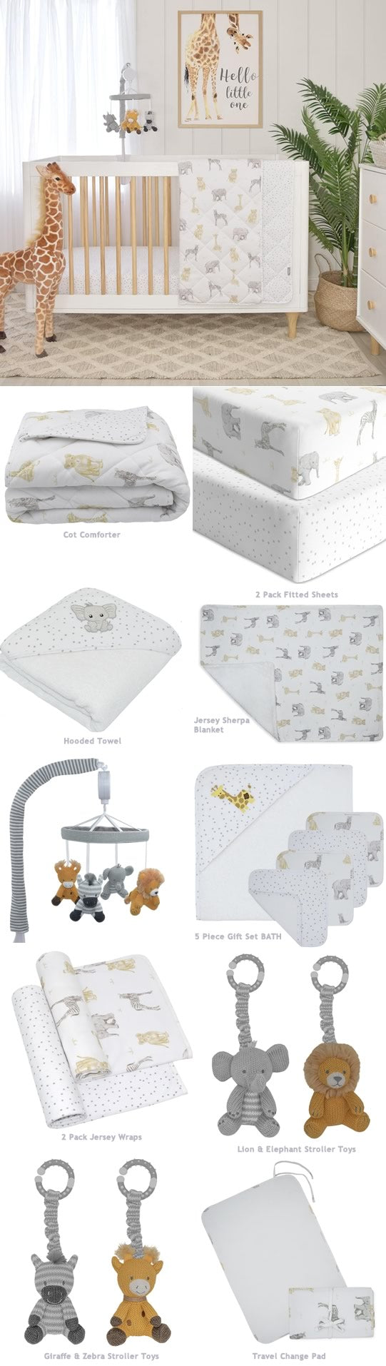 Savanna Babies Musical mobile set by Living Textiles – Cottonbox Pty Ltd